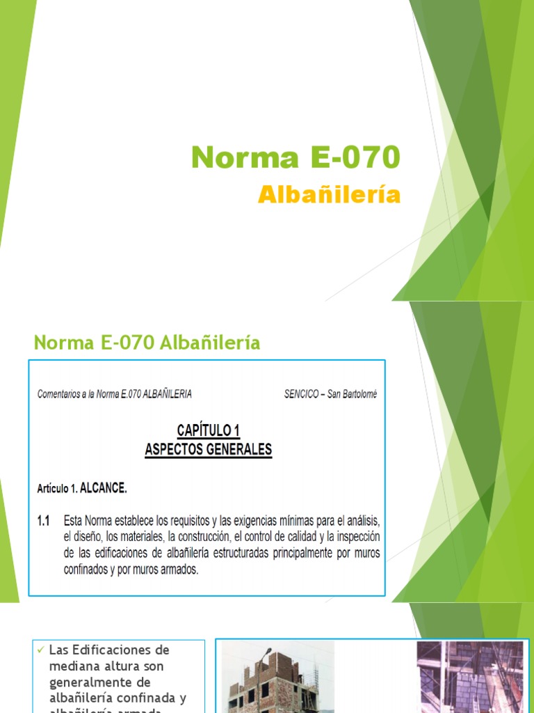 Clase 4 - 2da Parte - Explicación de La Norma E-070 | PDF | Albañilería | Fundación (Ingeniería)