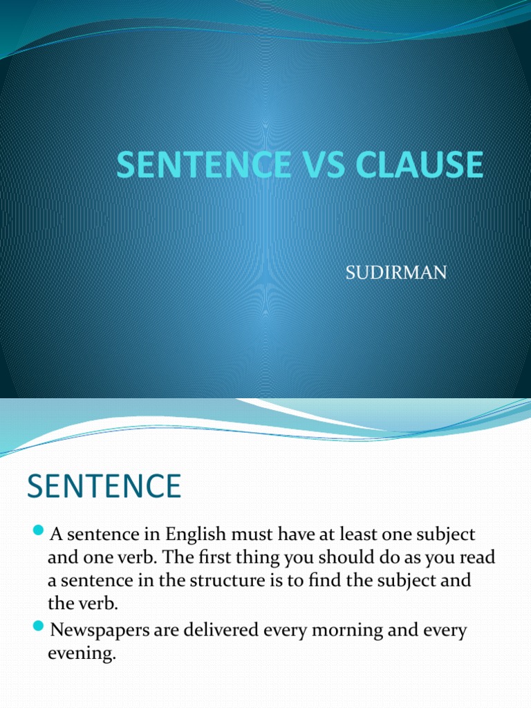 Sentence VS Clause | PDF