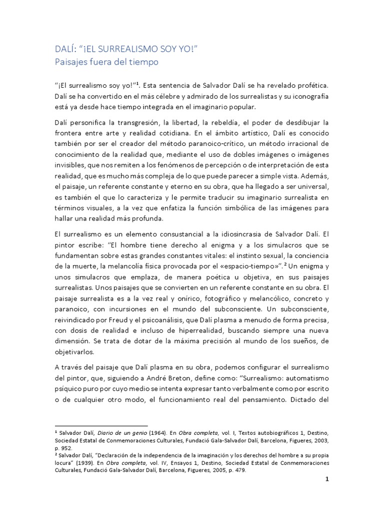 Dali El Surrealismo Soy Yo - 159601164936 | PDF | Salvador Dalí ...