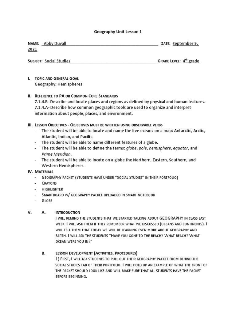 Geography Unit Plans | PDF | Geography | Equator