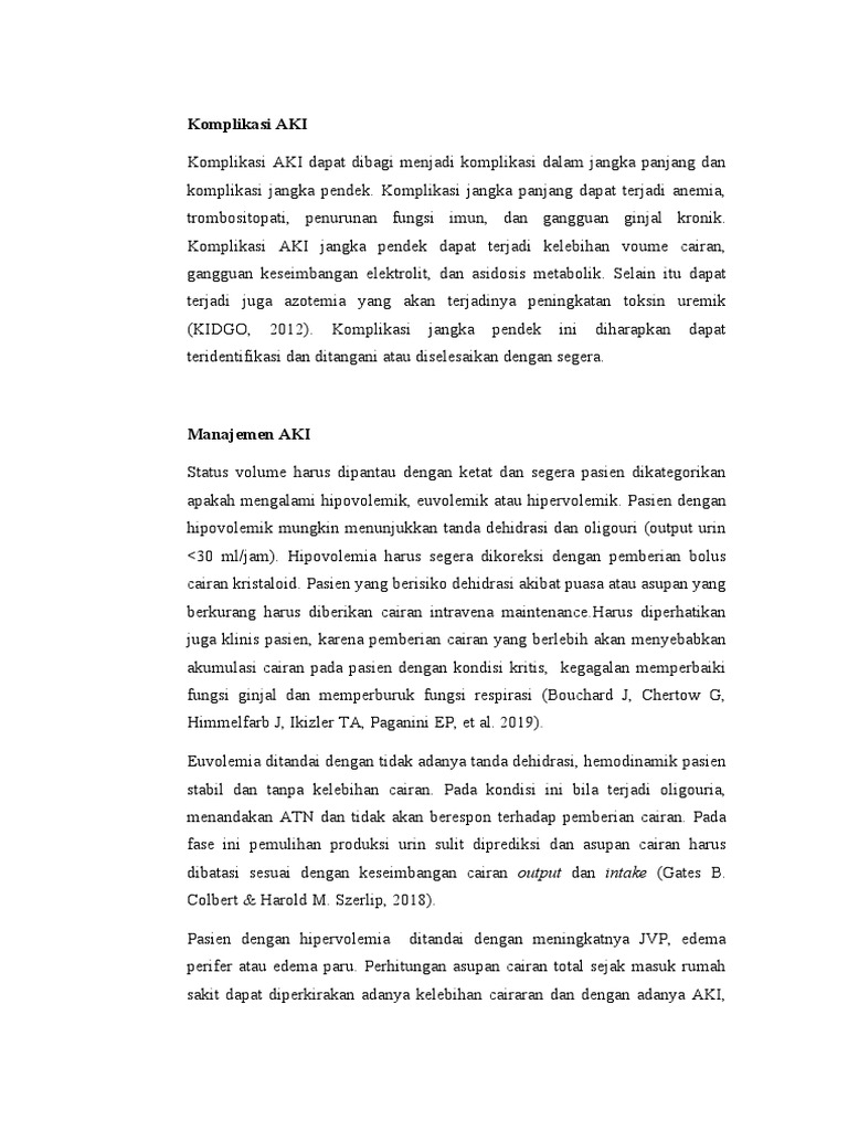 Komplikasi dan Manajemen AKI | PDF