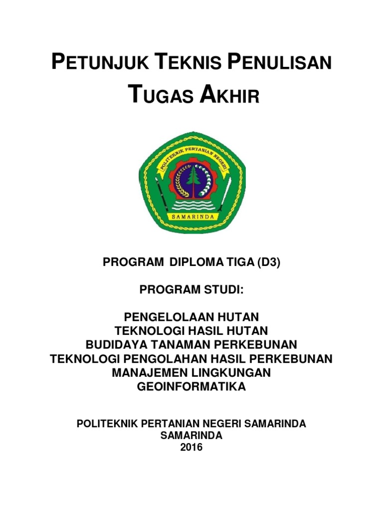 Pedoman Penulisan Tugas Akhir | PDF