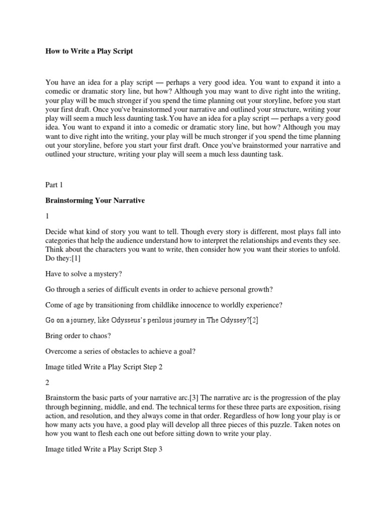 How To Write A Play Script | PDF | Plot (Narrative) | Narrative