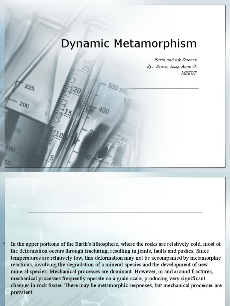 Dynamic Metamorphism: Earth and Life Science By: Bravo, Jessy Anne G. Mseuf | PDF | Rock ...
