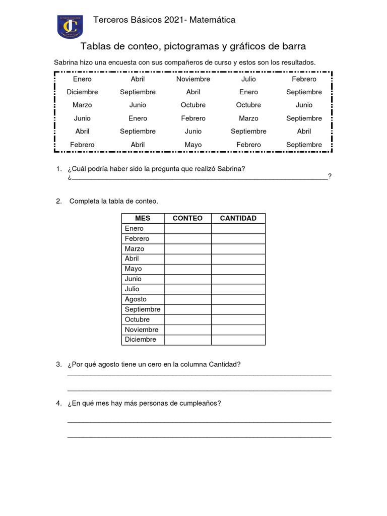 21 10 Guia Tablas de Conteo Pictograma y Grafico de Barras | PDF