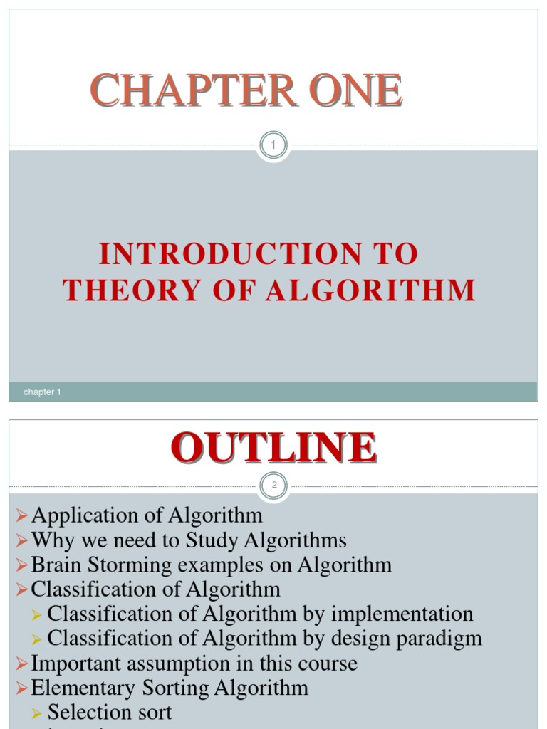 Chapter One: Introduction To Theory of Algorithm | Download Free PDF ...