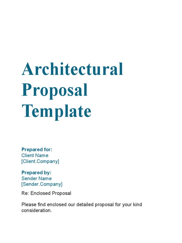 Architectural Proposal Template | PDF | Architect