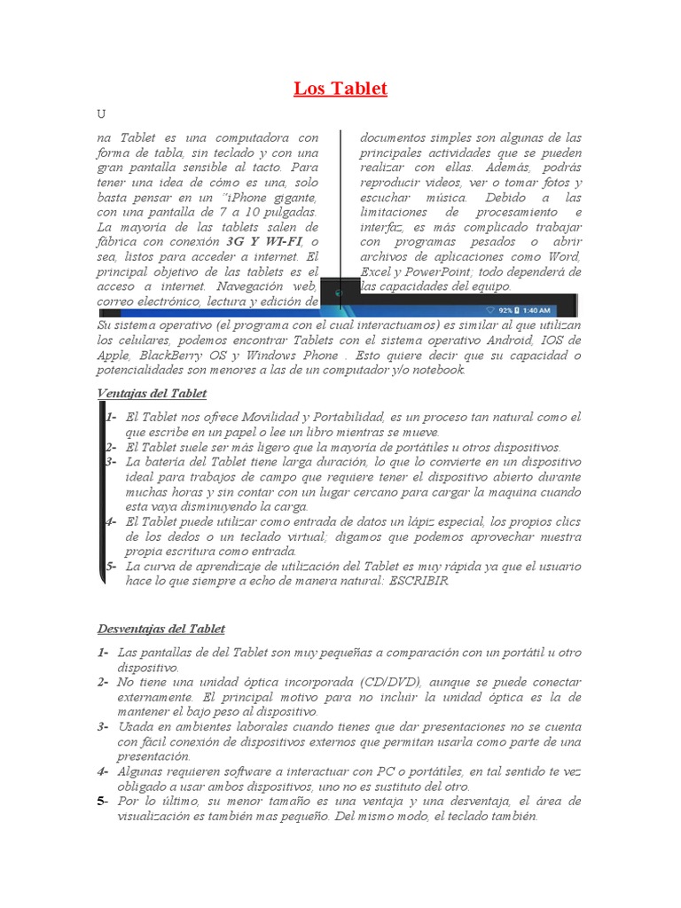 Las Tablets | PDF | Tableta | Equipo de oficina