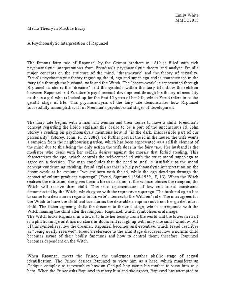 A Psychoanalytic Interpretation of Rapunzel | PDF | Id | Psychoanalysis