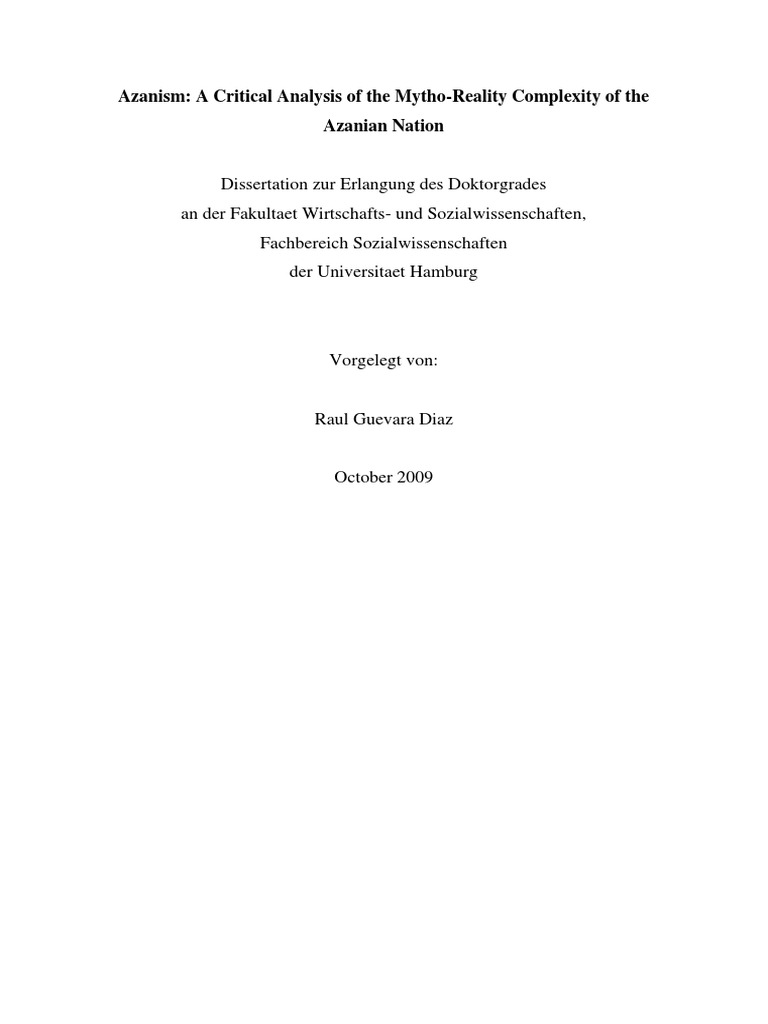 Azanism: Exploring the Possibility of a Homogeneous Ethno-Cultural ...