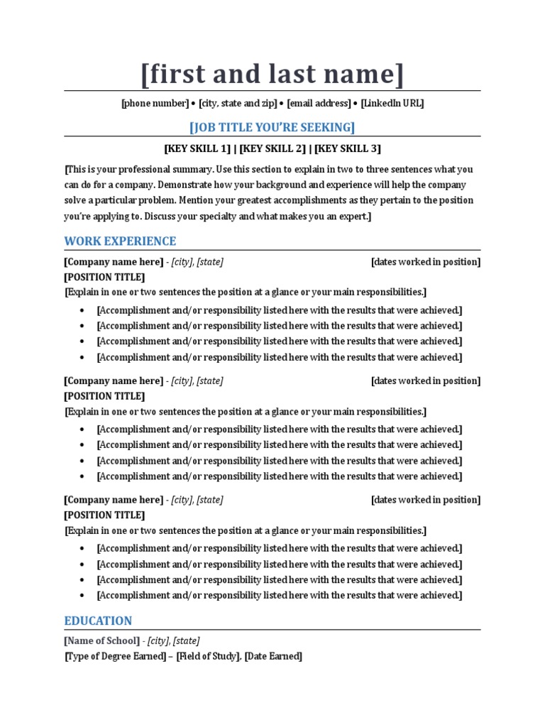 (First and Last Name) : (Job Title You'Re Seeking) | PDF | Communication