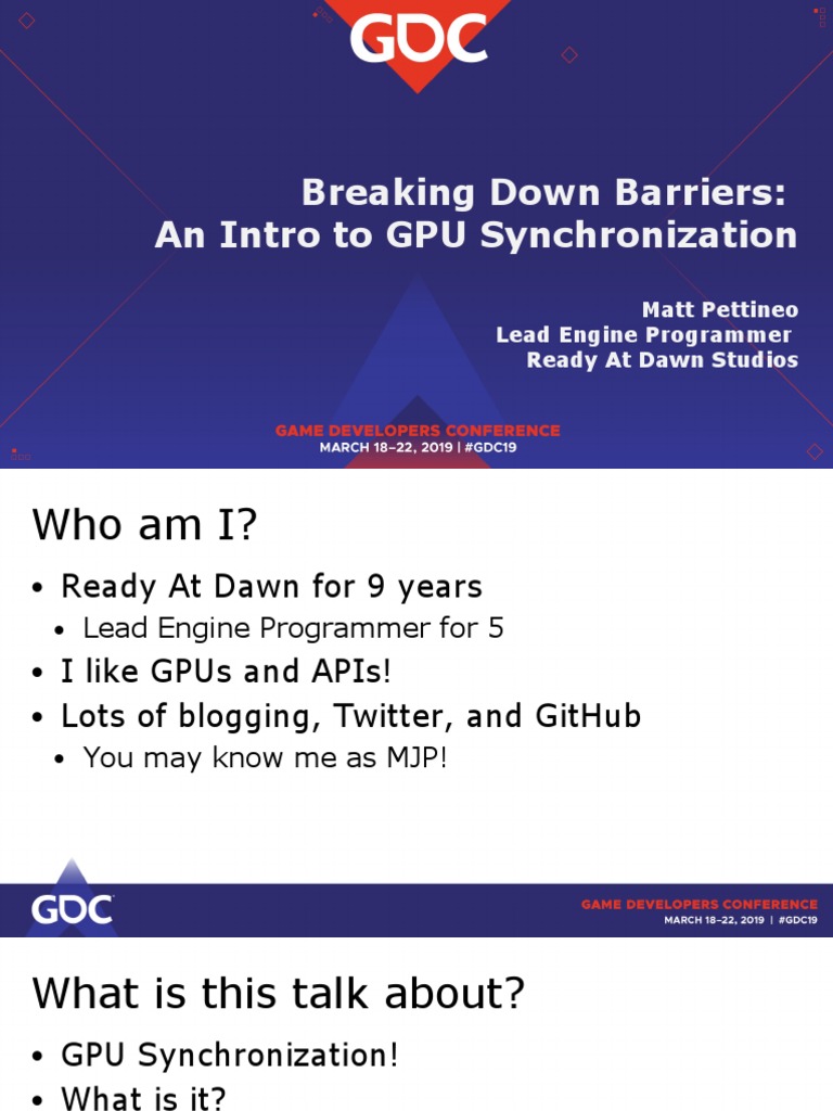 GDC 2019 - Breaking Down Barriers (Public) | PDF | Multi Core Processor | Thread (Computing)