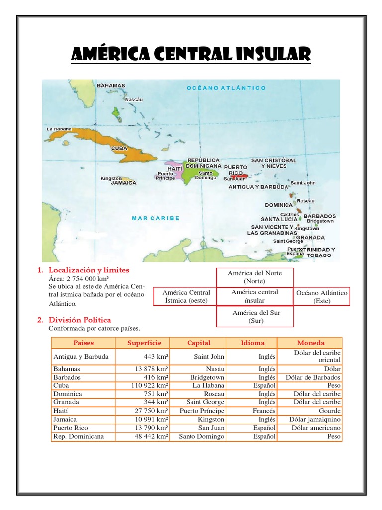 América Central Insular NIVEL 2 | PDF | Antillas | Américas