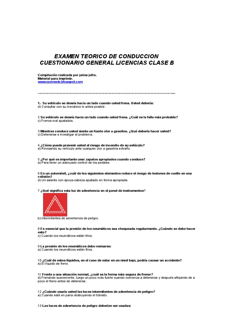 Clase B | PDF | Neumático | Peatonal