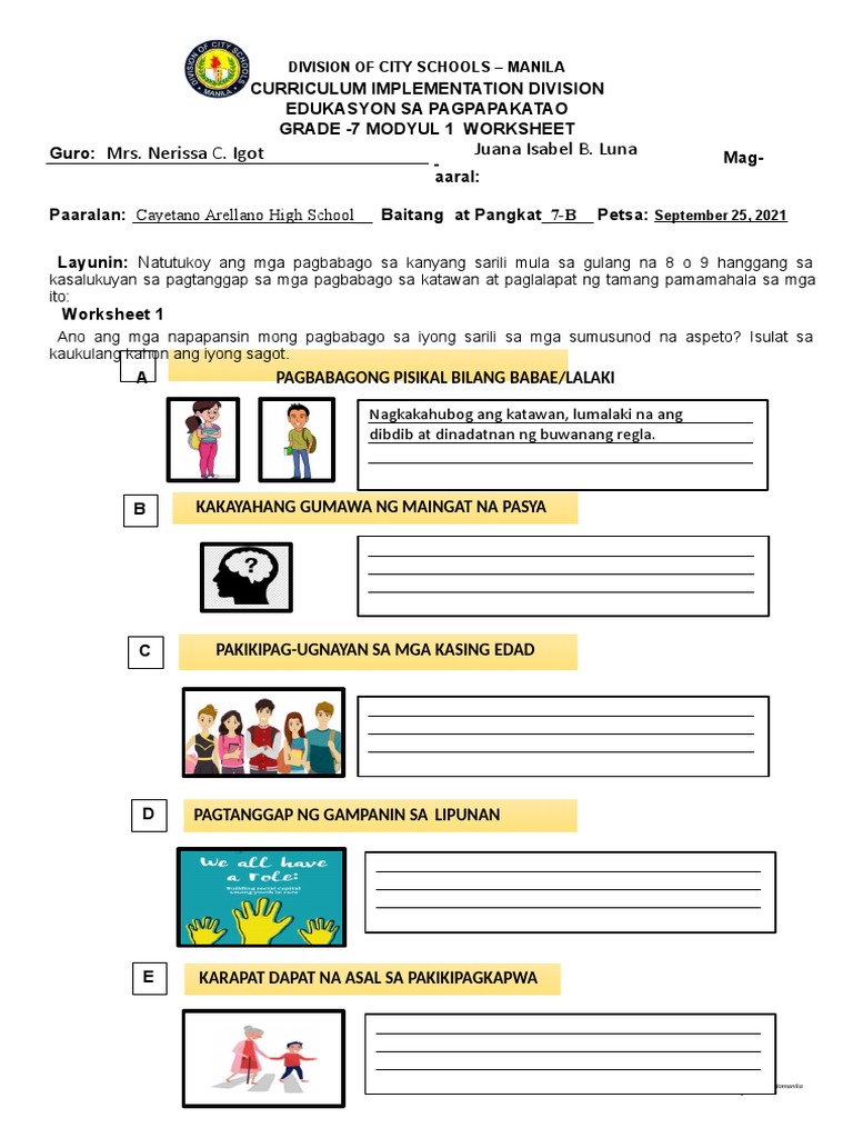 Esp Worksheet | PDF