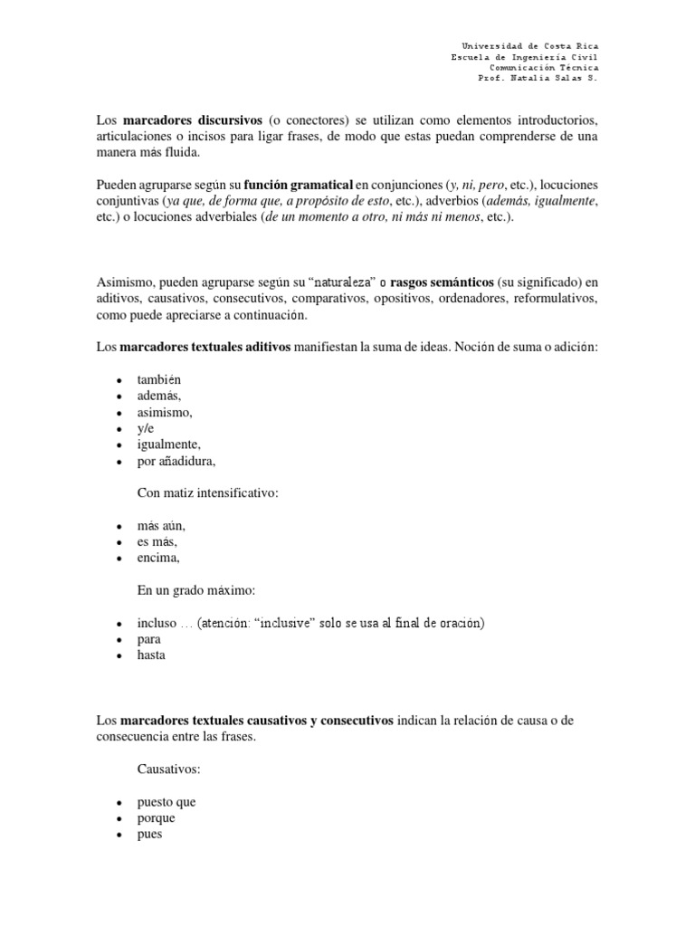 Guía de Marcadores Discursivos | PDF | Lingüística