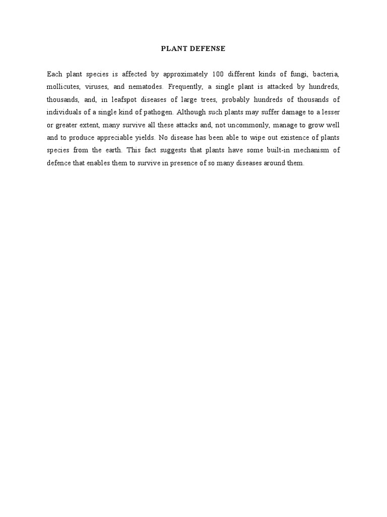Plant Defense | PDF | Home & Garden | Science & Mathematics