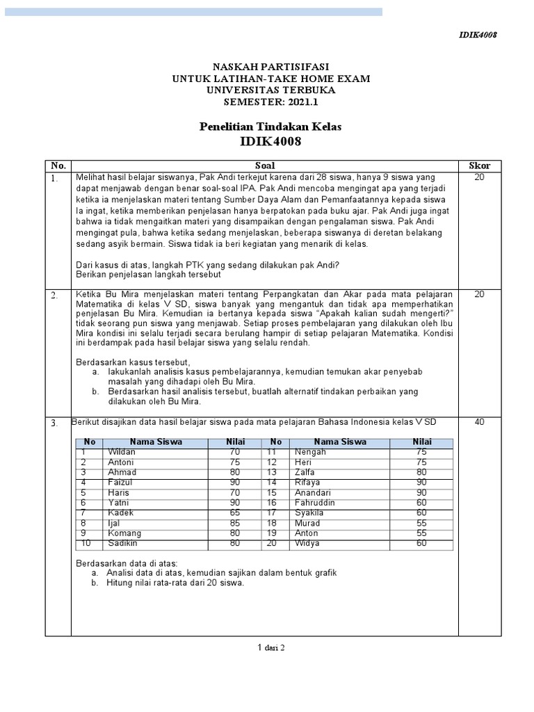 Naskah PTK - IDIK4008 - PARTISIPASI | PDF