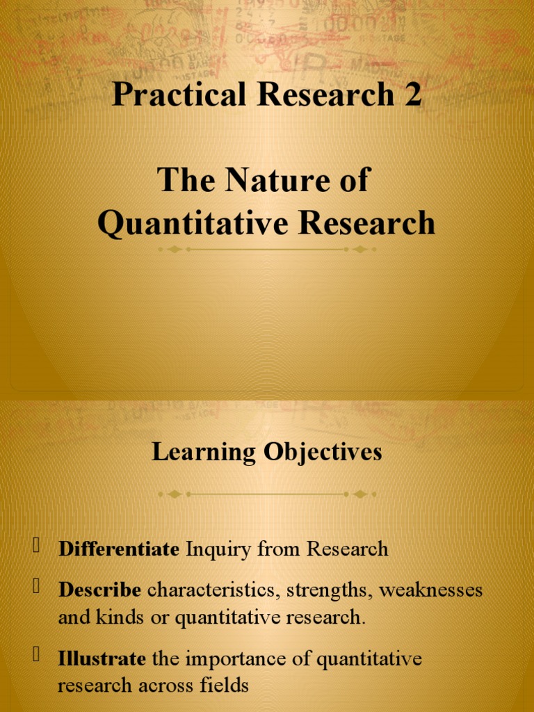 The Nature of Quantiative Research | PDF | Statistics | Quantitative ...