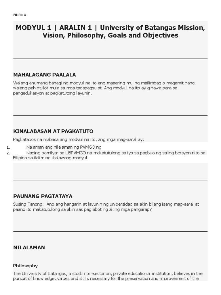 Filipino - Module | PDF | Tagalog Language