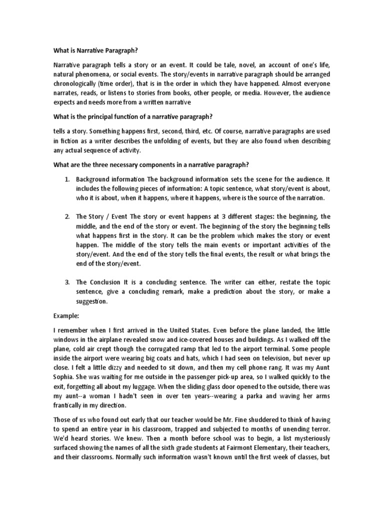 Understanding Narrative Paragraphs | PDF | Narrative | Writing