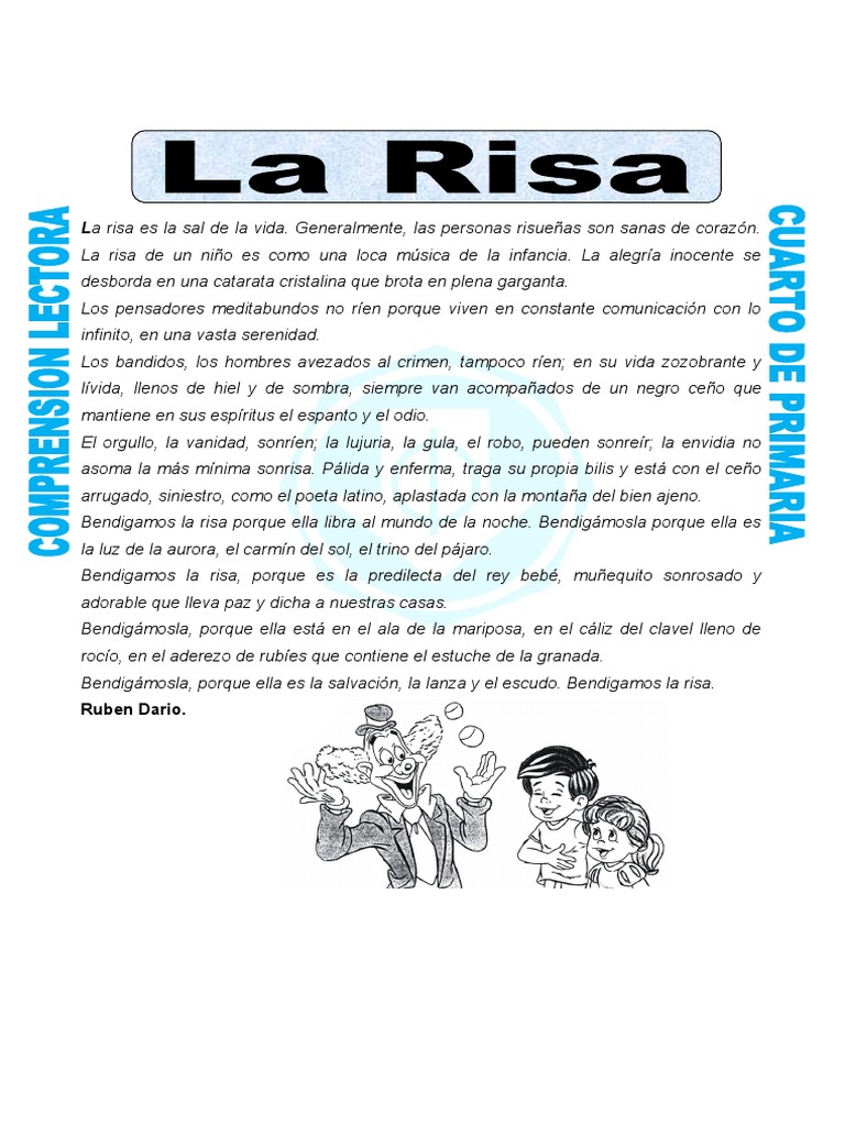 La Risa Comprension de Lectura | PDF