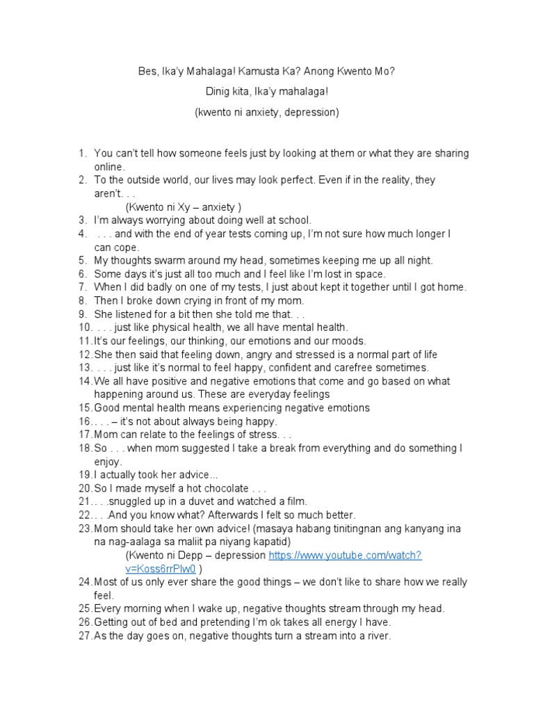 Understanding Mental Health Stories | PDF | Feeling | Emotions