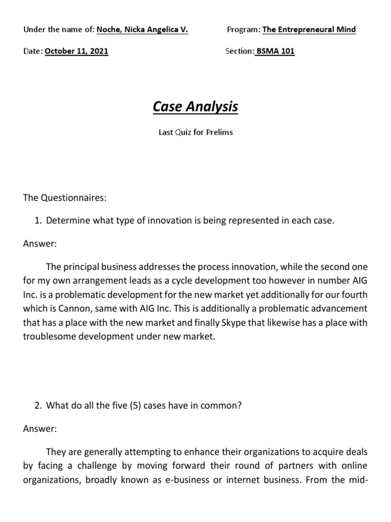 Process Innovation and Market Development: An Analysis of Five Business ...