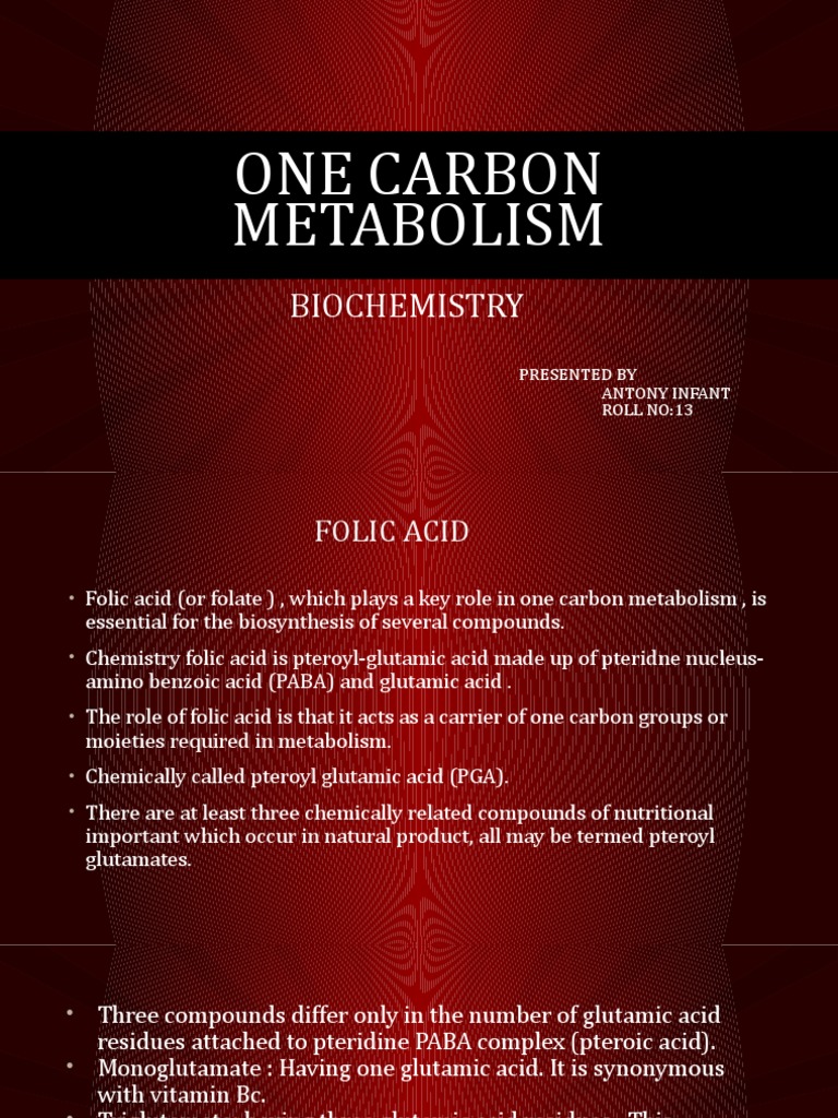 One Carbon Metabolism Overview | PDF | Biosynthesis | Organic Compounds