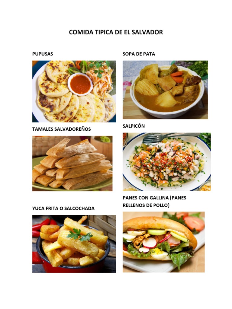 Comida Tipica de El Salvador | PDF | Postres | Maíz