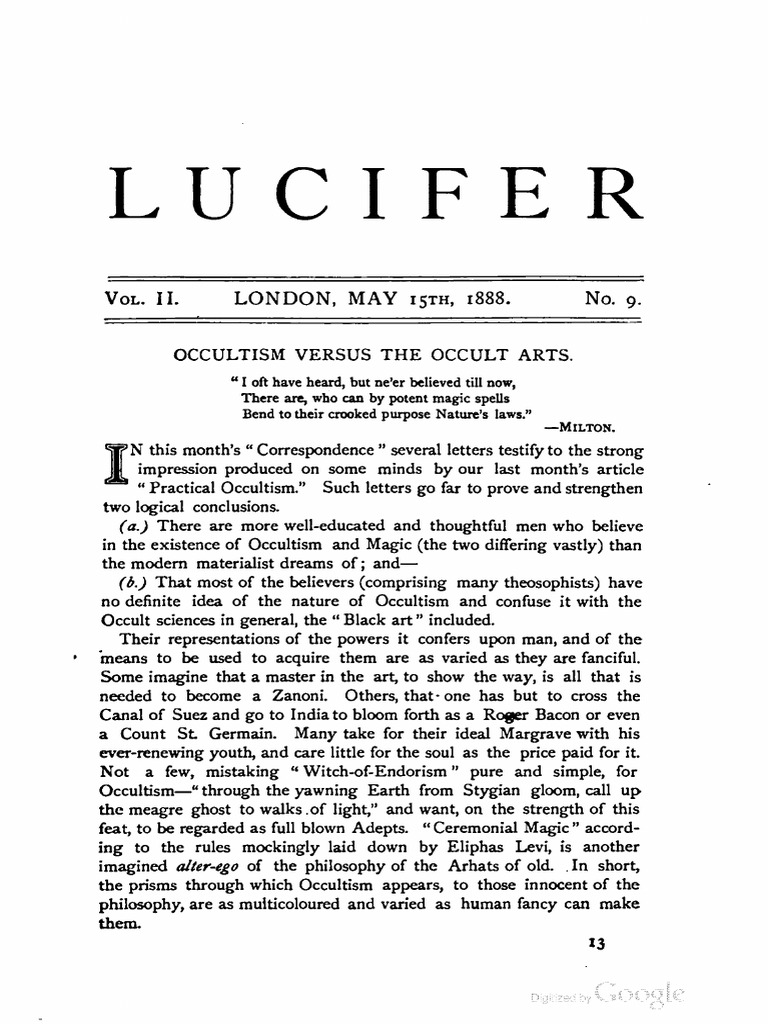 The True Nature of Occultism and How It Differs From the Occult Arts ...
