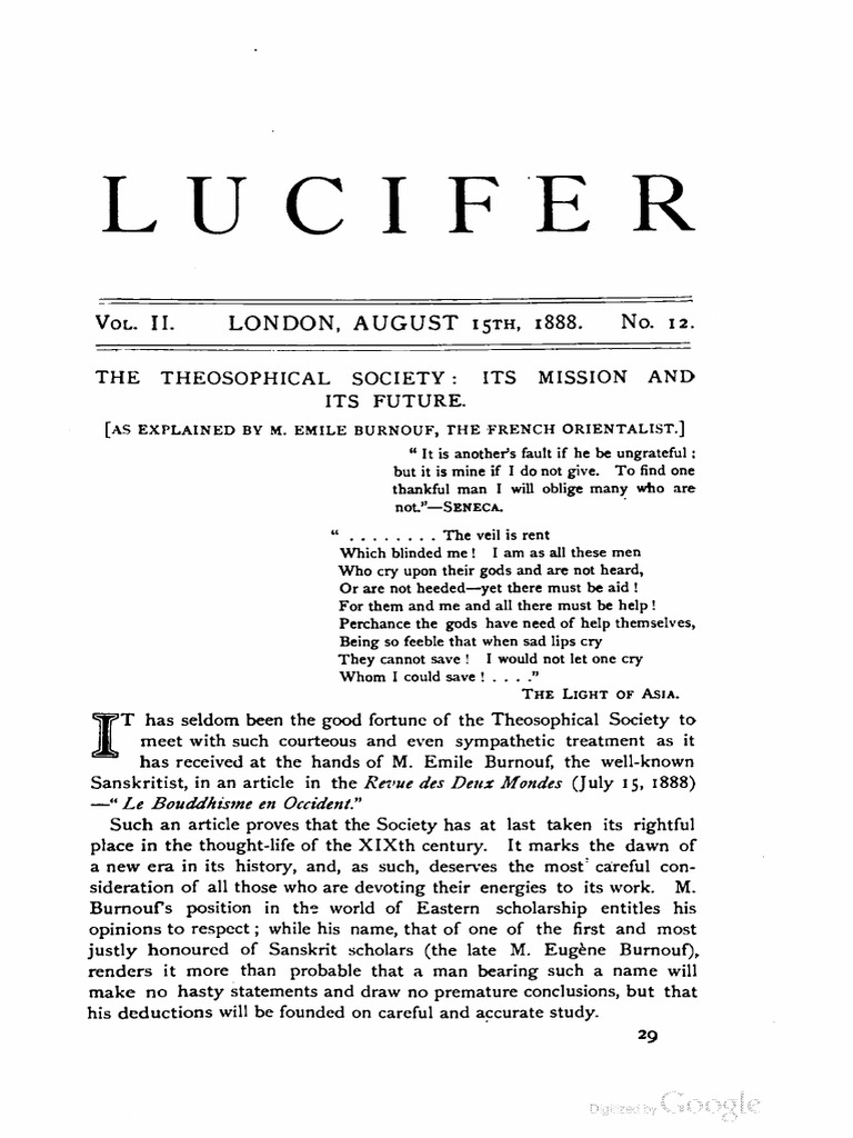Lucifer v02 n12 August 1888 | PDF | Nirvana | Theosophy
