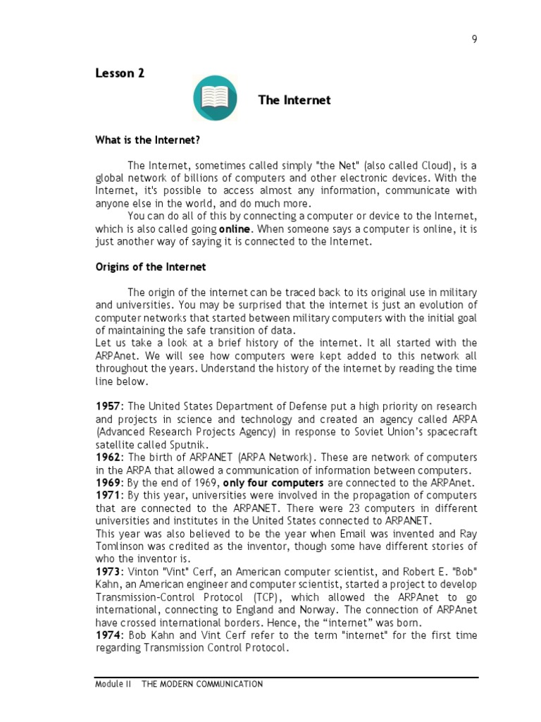 Module 2 - Lesson 2 | PDF | Internet Access | Internet Service Provider