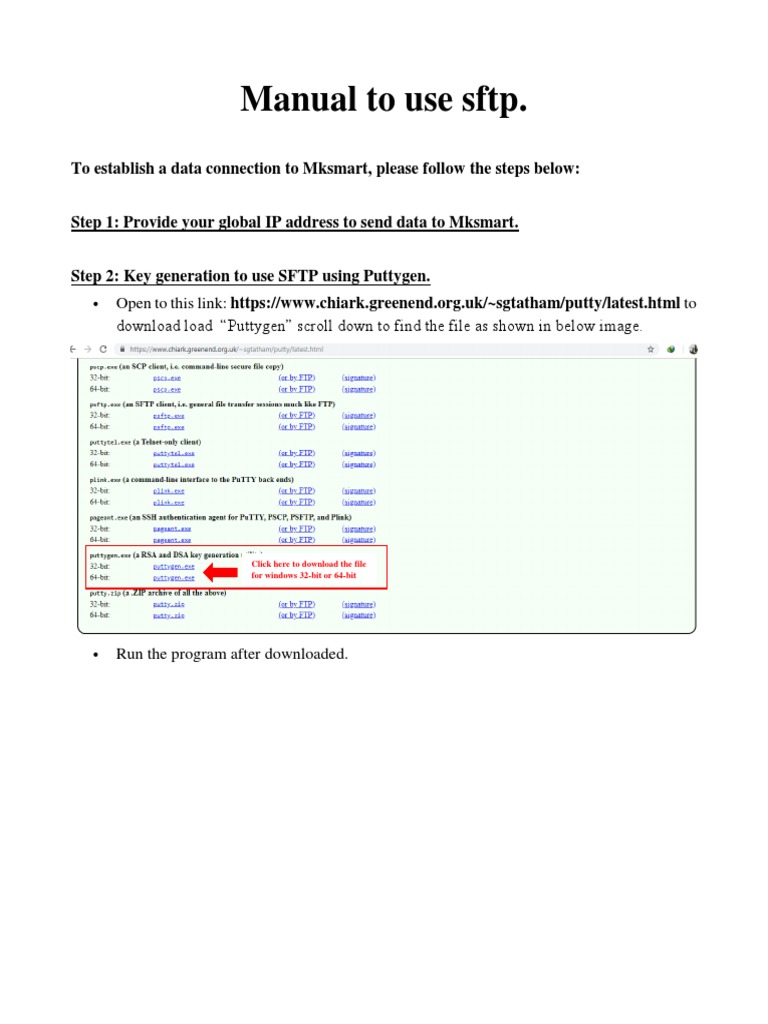 Manual To Use Sftp Pdf File Transfer Protocol Communications Protocols