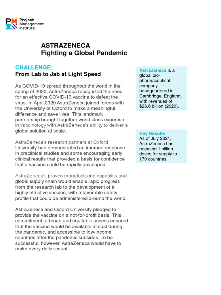 Astrazeneca Case Study | PDF | Project Management | Astra Zeneca