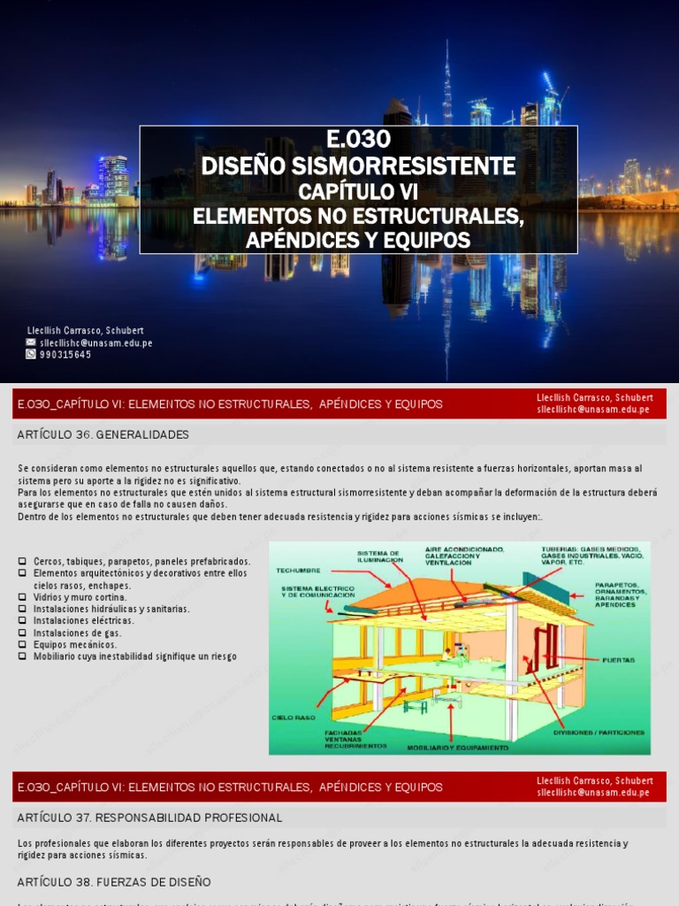 Elementos No Estructurales en Diseño Sismorresistente | PDF | Tecnología