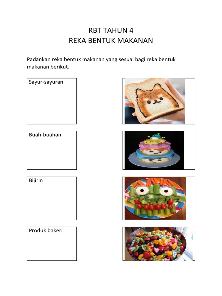 RBT Tahun 4 Reka Bentuk Makanan | PDF