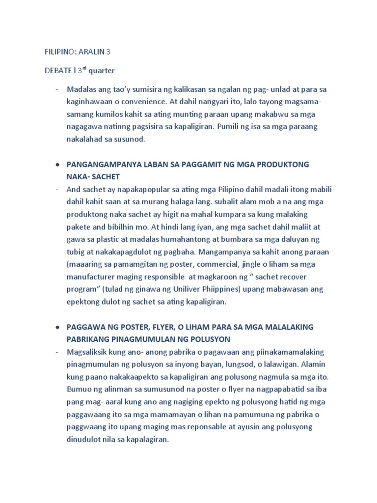 Filipino Debater L 3rd | PDF