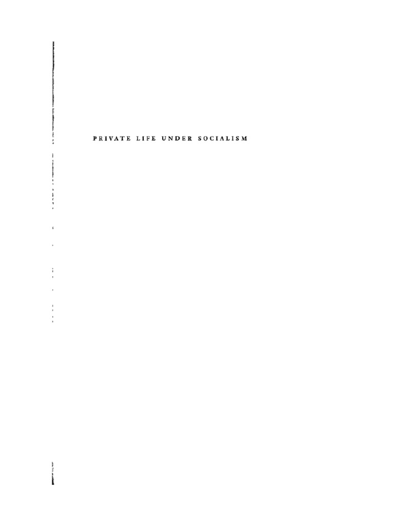 Private Life Under Socialism | PDF