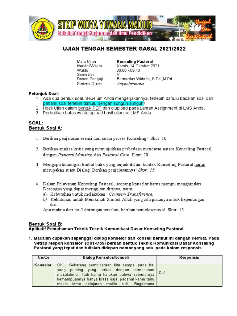 UTS Konseling Patoral | PDF | Karier & Perkembangan