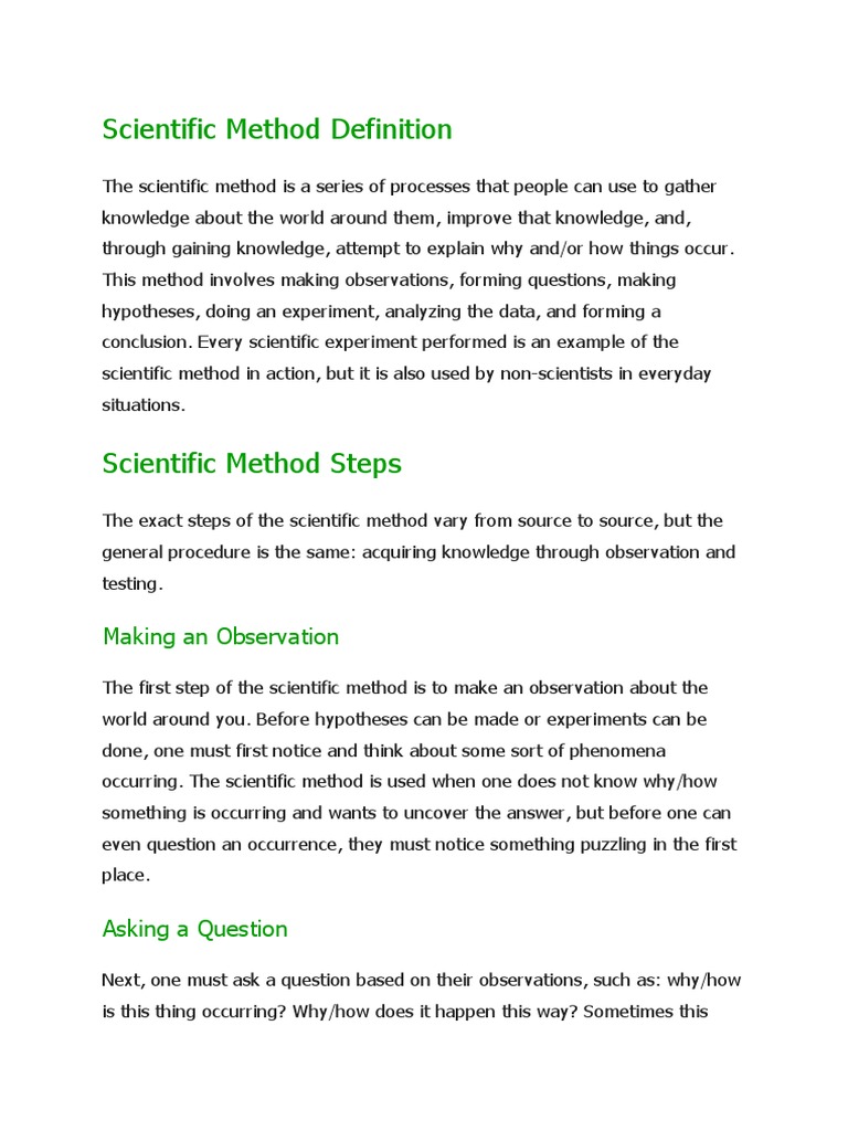 Scientific Method Definition: Making An Observation | Download Free PDF ...