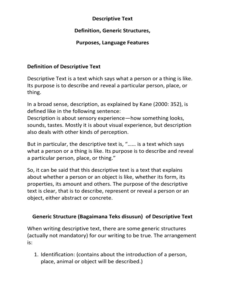 Descriptive Text Grade 7 | PDF | Perception | Linguistics