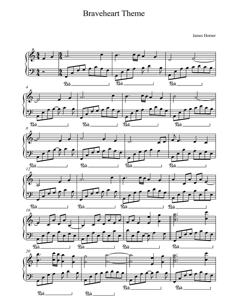 Braveheart Theme Piano | PDF