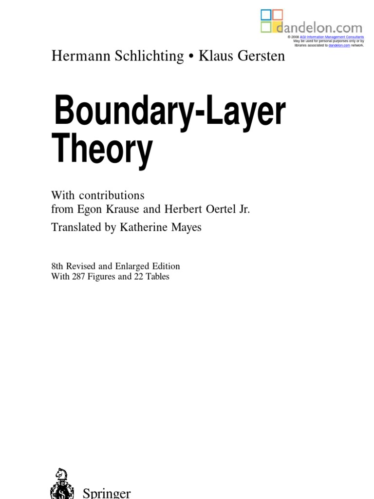 Boundary-Layer Theory: Hermann Schlichting - Klaus Gersten | PDF | Boundary Layer | Fluid Dynamics