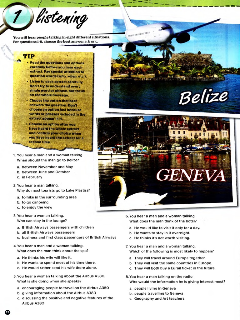 G6 - Listening Practice | PDF | Travel | Language Arts & Discipline