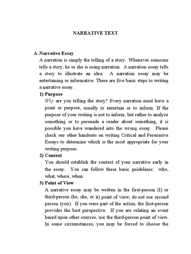 Narrative Text: Why Are You Telling The Story? Every Narration Must ...