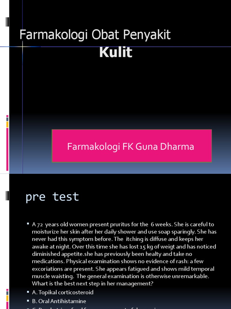 Farmakologi Obat Penyakit: Kulit | PDF | Clinical Medicine | Cutaneous Conditions