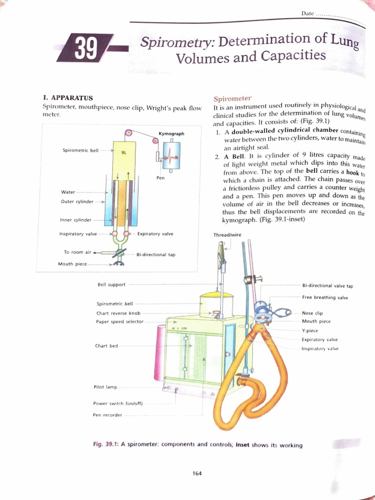 NG Spirometry: Luno: Determination Volumes and Capacities | PDF | Exhalation | Lung