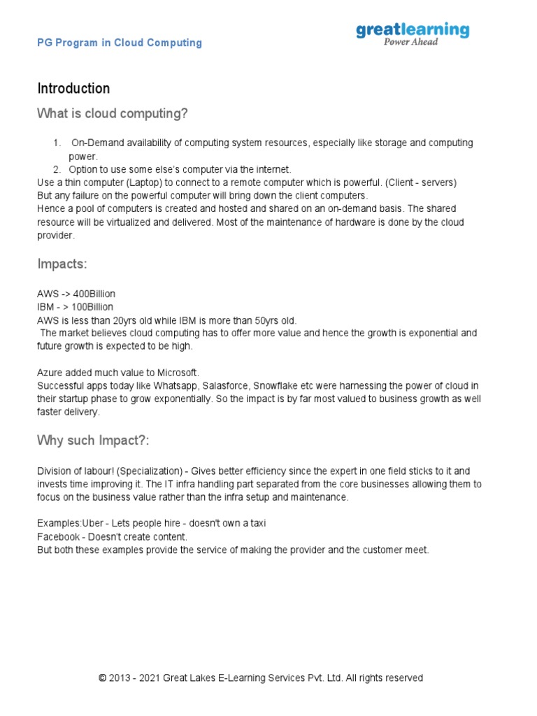 Cloud Foundations - Notes | PDF | Cloud Computing | Virtualization