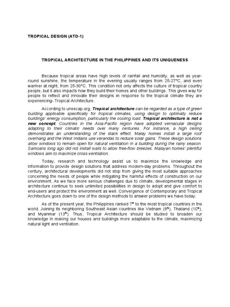 Tropical Architecture in the Philippines | PDF | Architectural Design ...